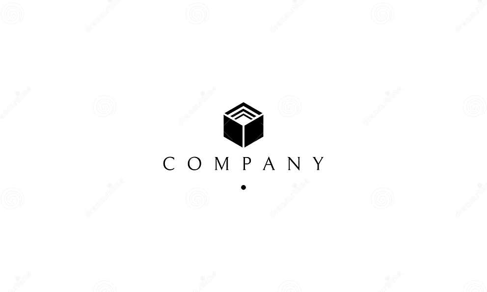 Data Cube Abstract Black Vector Logo Design Stock Vector Illustration