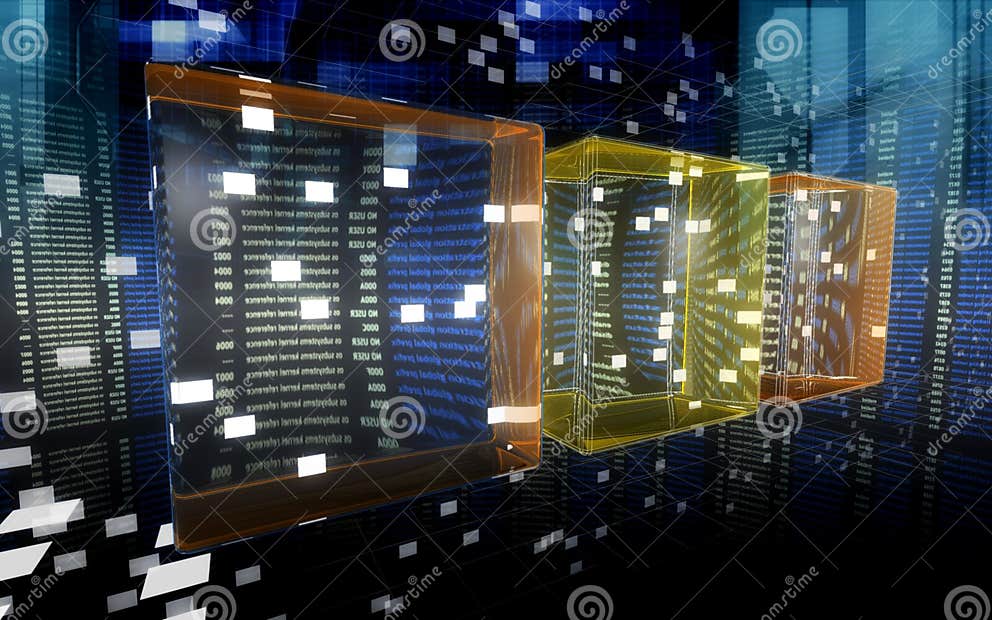 Data Cubes in the Cyberspace 2 Stock Illustration - Illustration of ...