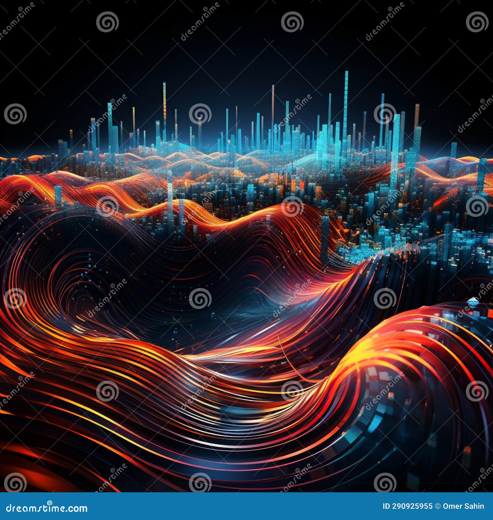 Data Currents stock image. Image of waves, energy, digital - 290925955