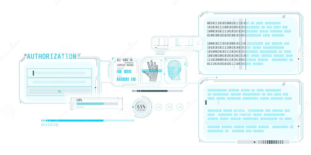 Data Decoding Program Interface With Authorization Window Stock Image Image Of Software
