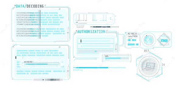 Data Decoding Program Screen with Authorization Window. Stock Vector ...