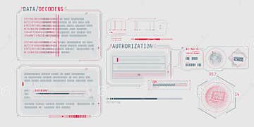 Data Decoding Program Screen with Authorization Window. Stock Image ...