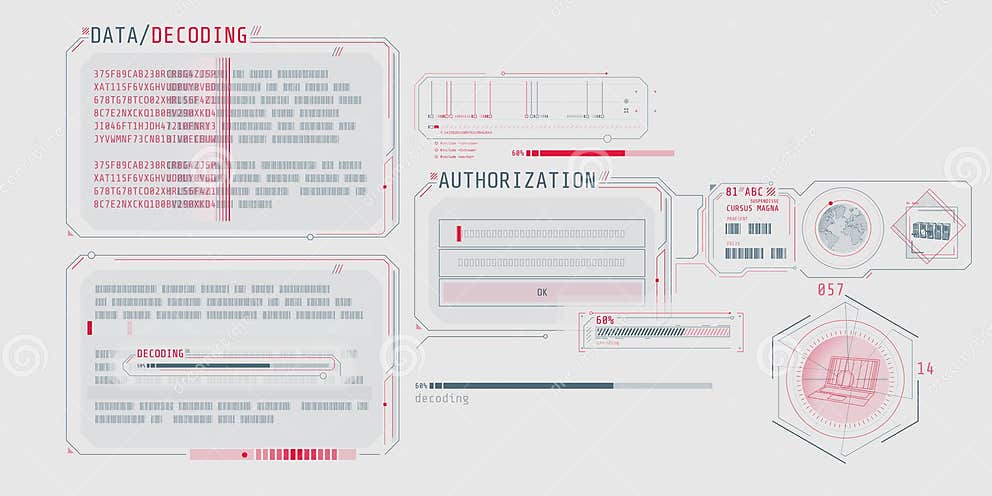 Data Decoding Program Screen With Authorization Window Stock Image Image Of Access