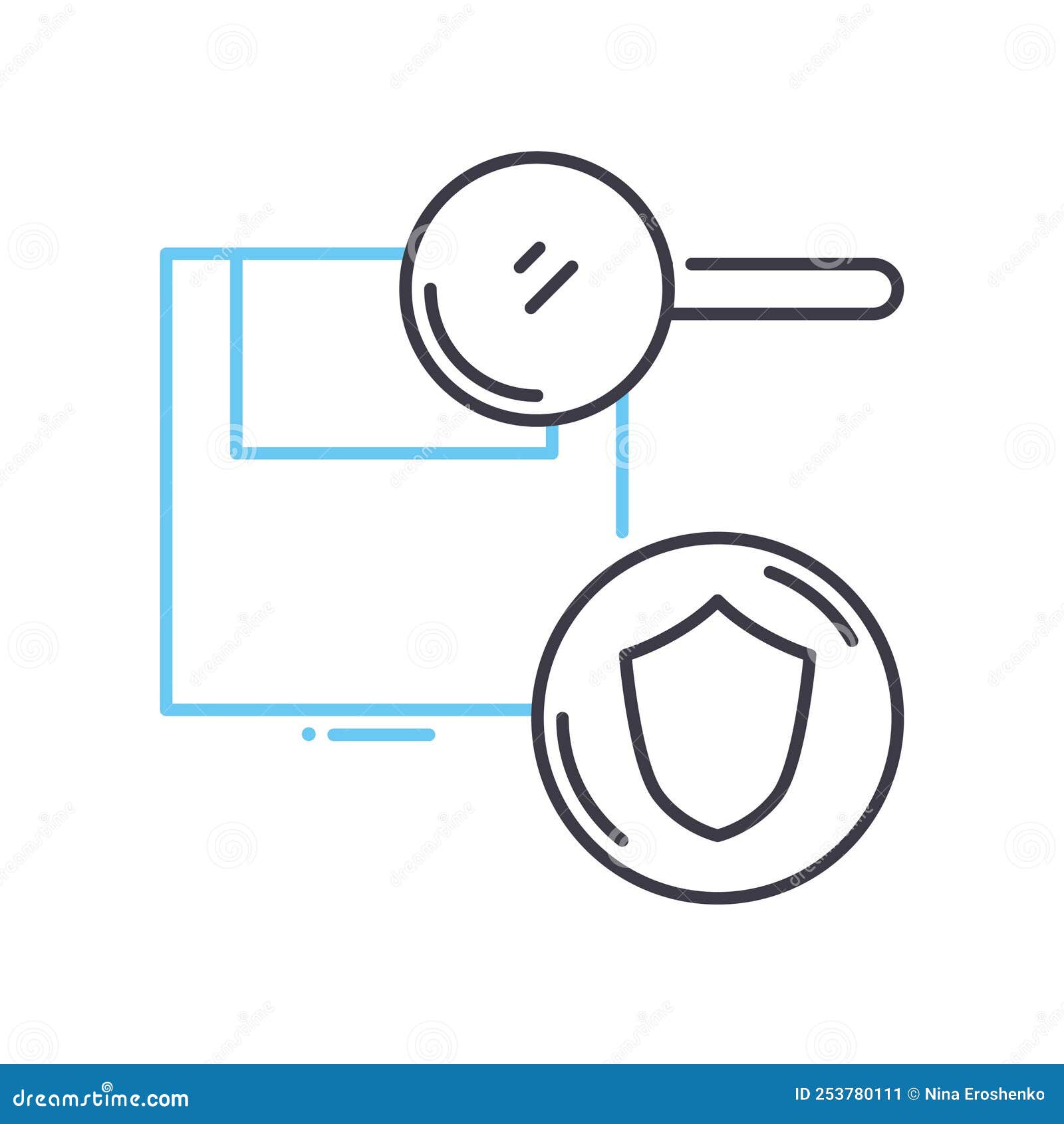 Data Decryption Analysis Line Icon, Outline Symbol, Vector Illustration ...