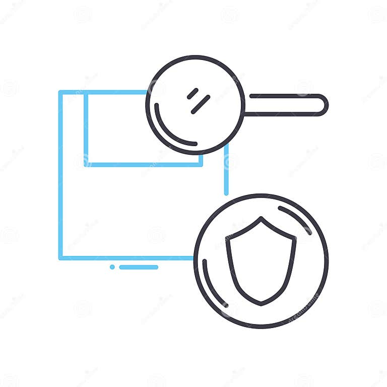 Data Decryption Analysis Line Icon, Outline Symbol, Vector Illustration ...