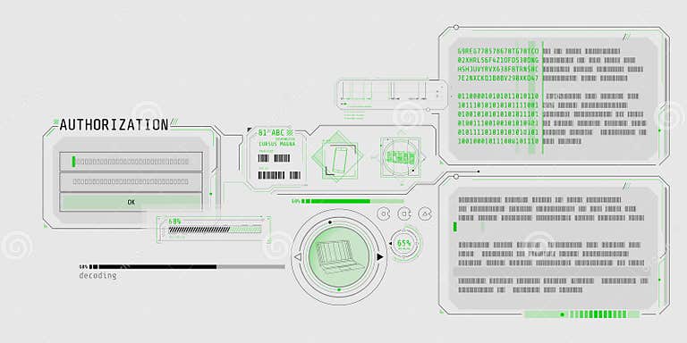 Data Decryption Program Interface with Authorization Window. Stock Vector - Illustration of ...