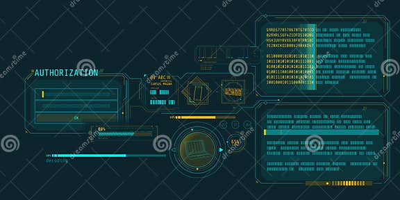 Data Decryption Program Interface with Authorization Window. Stock Illustration - Illustration ...