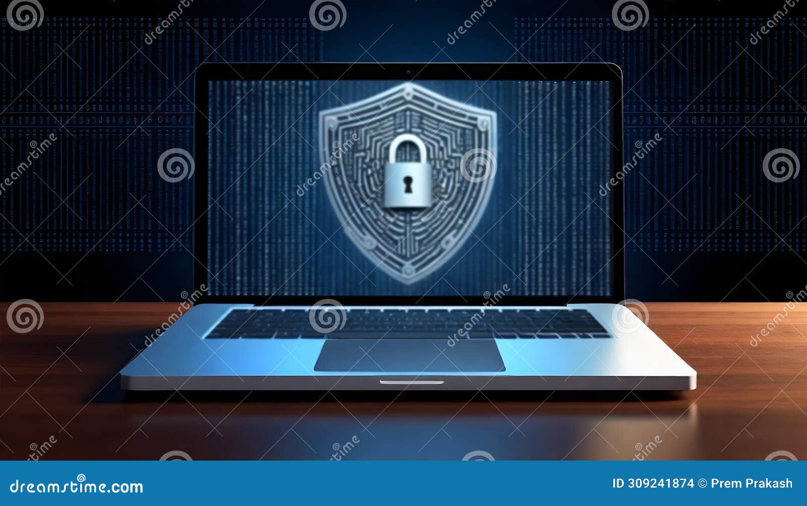 Data Defender: Translucent Cyber Shield Safeguards Your Laptop Stock ...