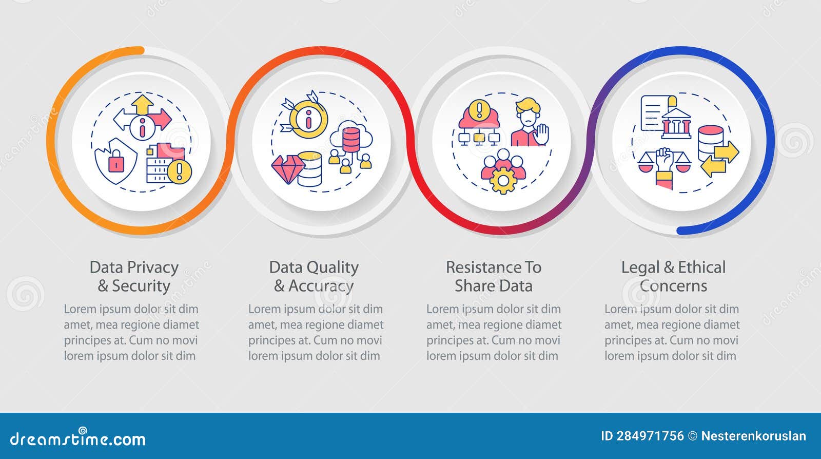 Data Democratization Layout With Line Icons Stock Vector Illustration