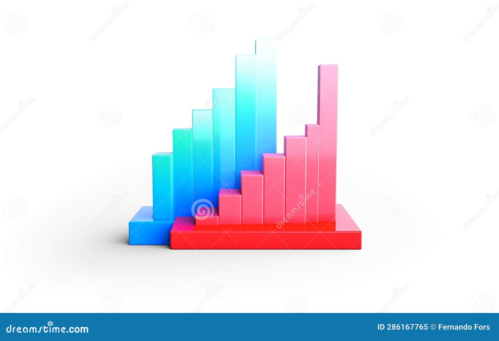 Data in Depth: White Background 3D Chart Illustration Stock ...