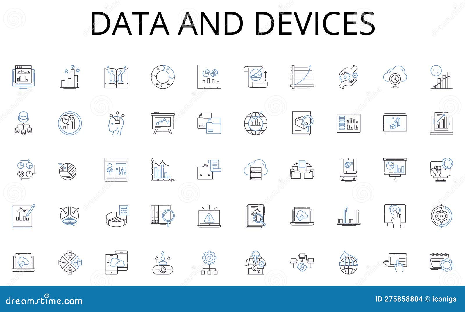 Data And Devices Line Icons Collection. Learning, Analytics, Algorithms ... Data And Devices Line Icons Collection. Learning, Analytics, Algorithms ...