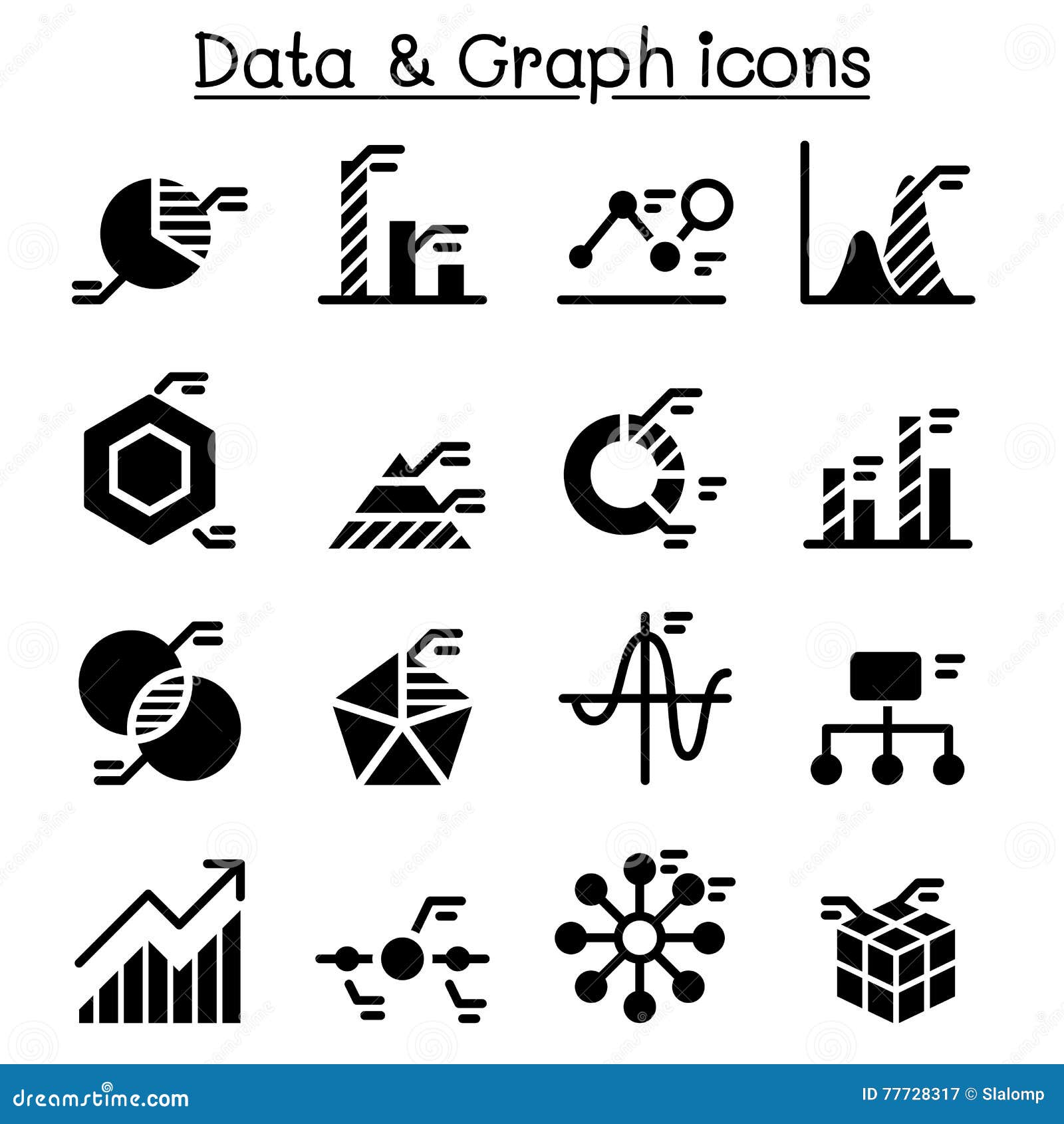 Data , Diagram , Graph Chart Icon Set Stock Vector - Illustration of ...