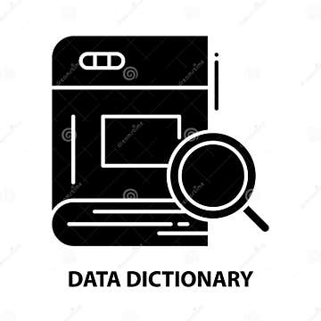 Data Dictionary Icon, Black Vector Sign with Editable Strokes, Concept ...