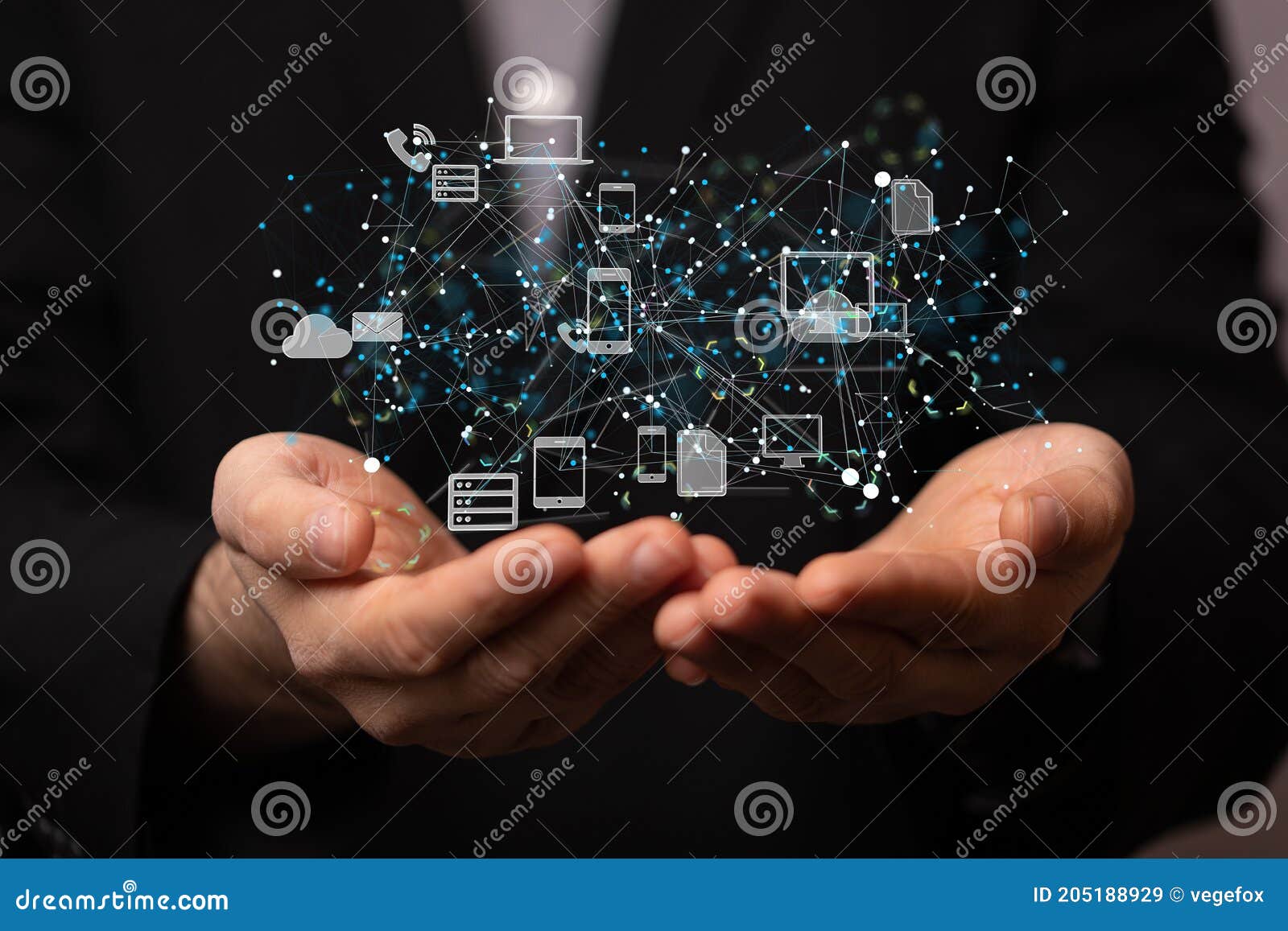 Data Digital Network and Data Concept Stock Illustration - Illustration ...