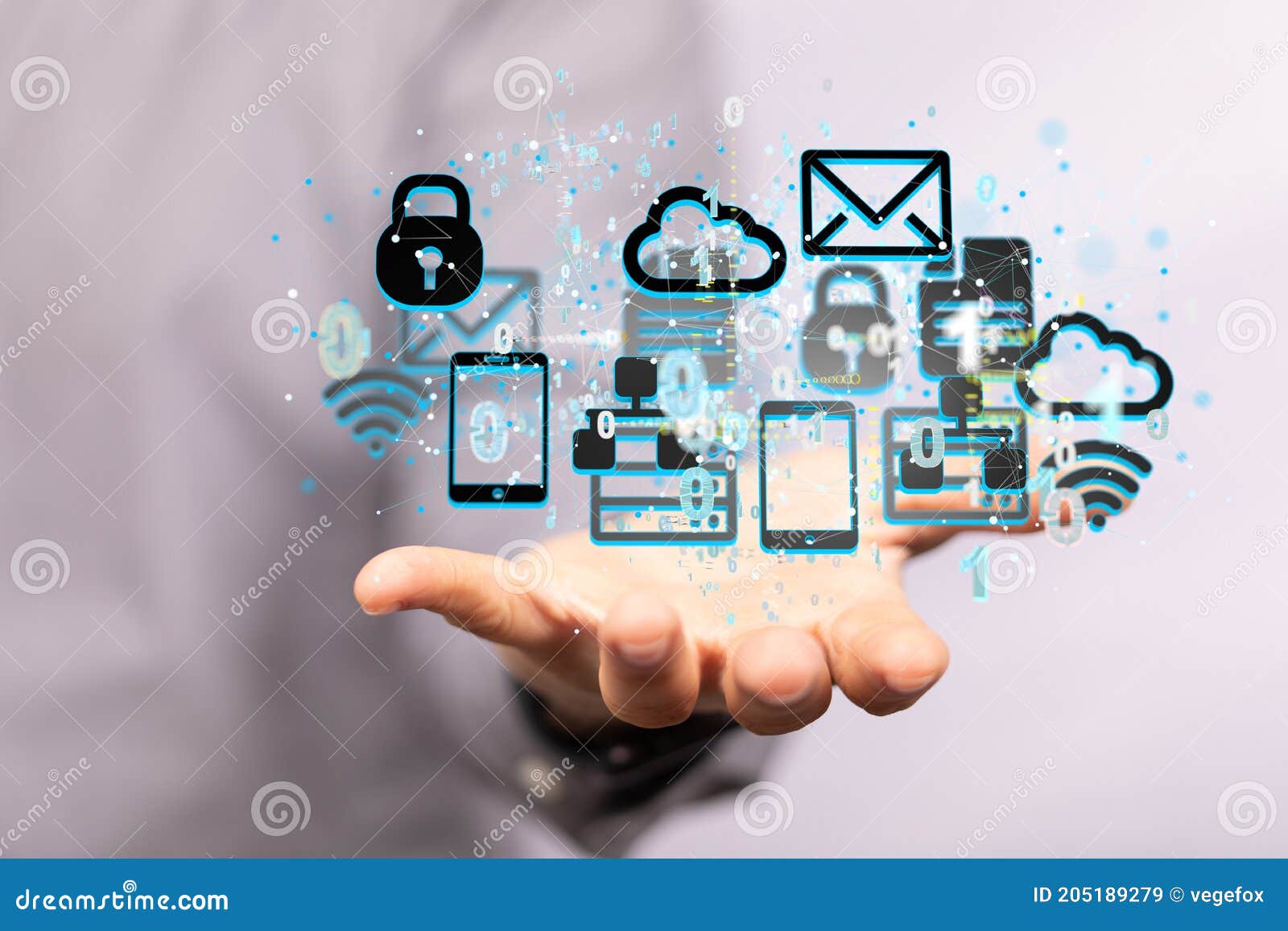 Data Digital Network and Data Concept Stock Illustration - Illustration ...