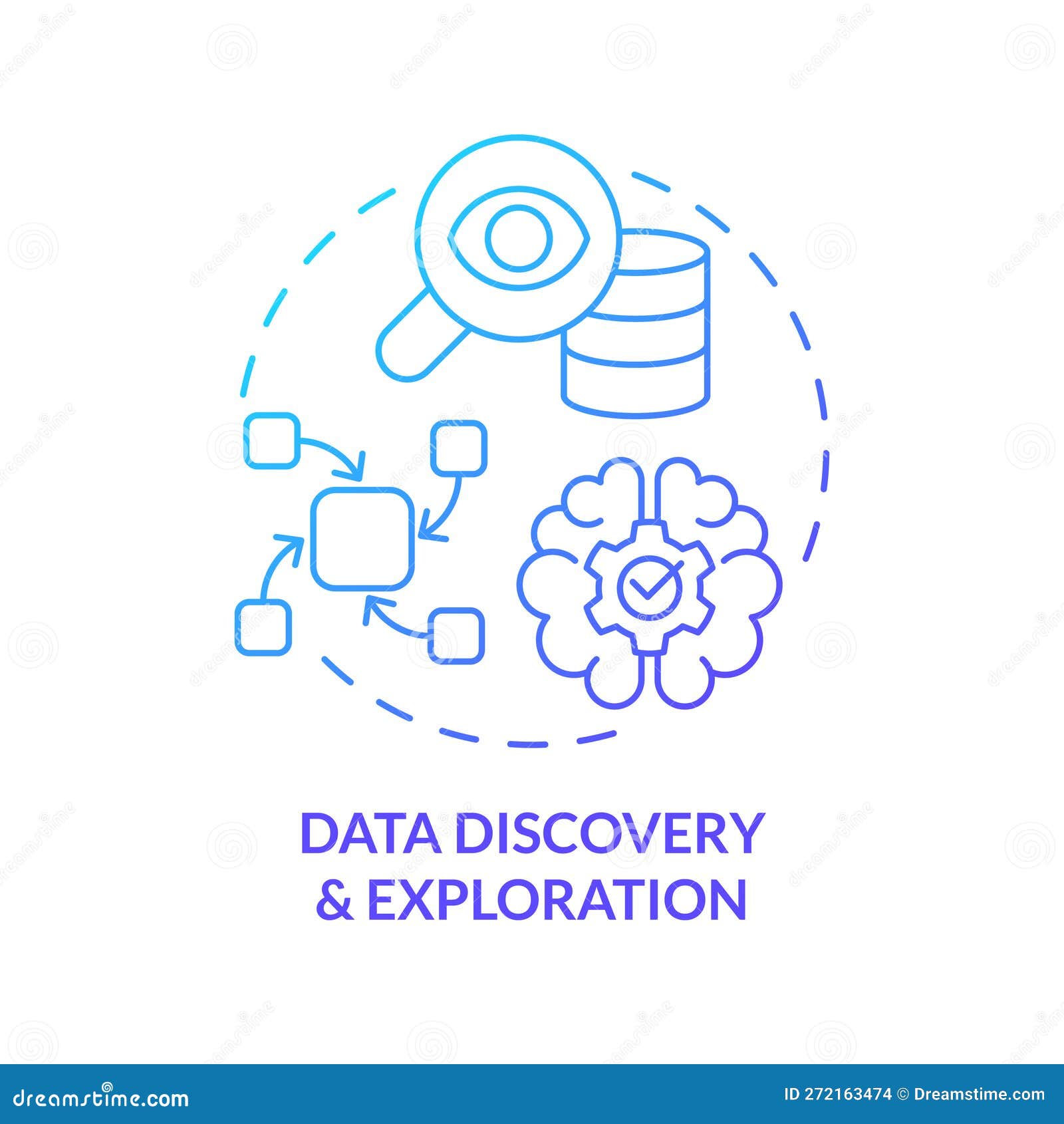 Data Discovery and Exploration Blue Gradient Concept Icon Stock ...