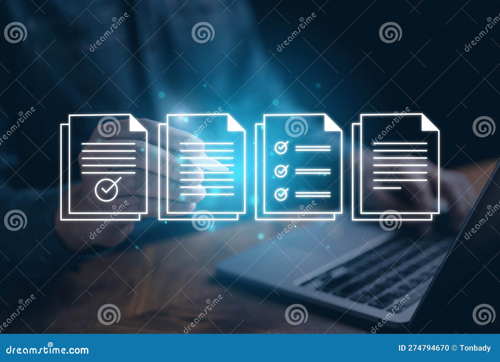 Data Document Analysis Chart on Laptop Technology Stock Photo - Image ...