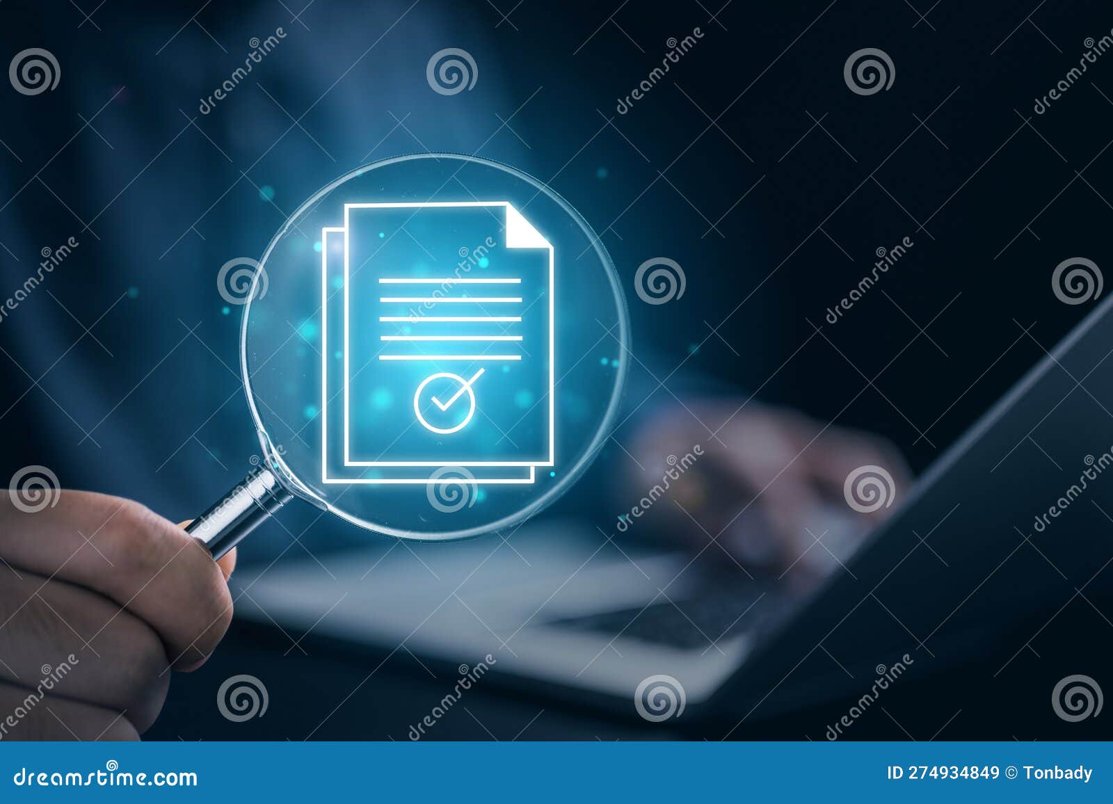 Data Document Analysis Chart on Laptop Technology Stock Illustration ...