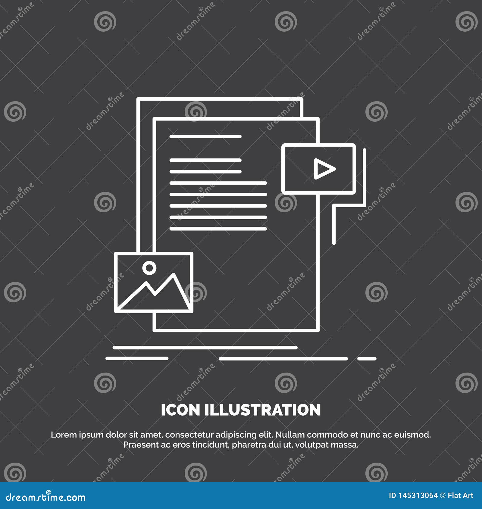 Data, Document, File, Media, Website Icon. Line Vector Symbol for UI and UX, Website or Mobile ...