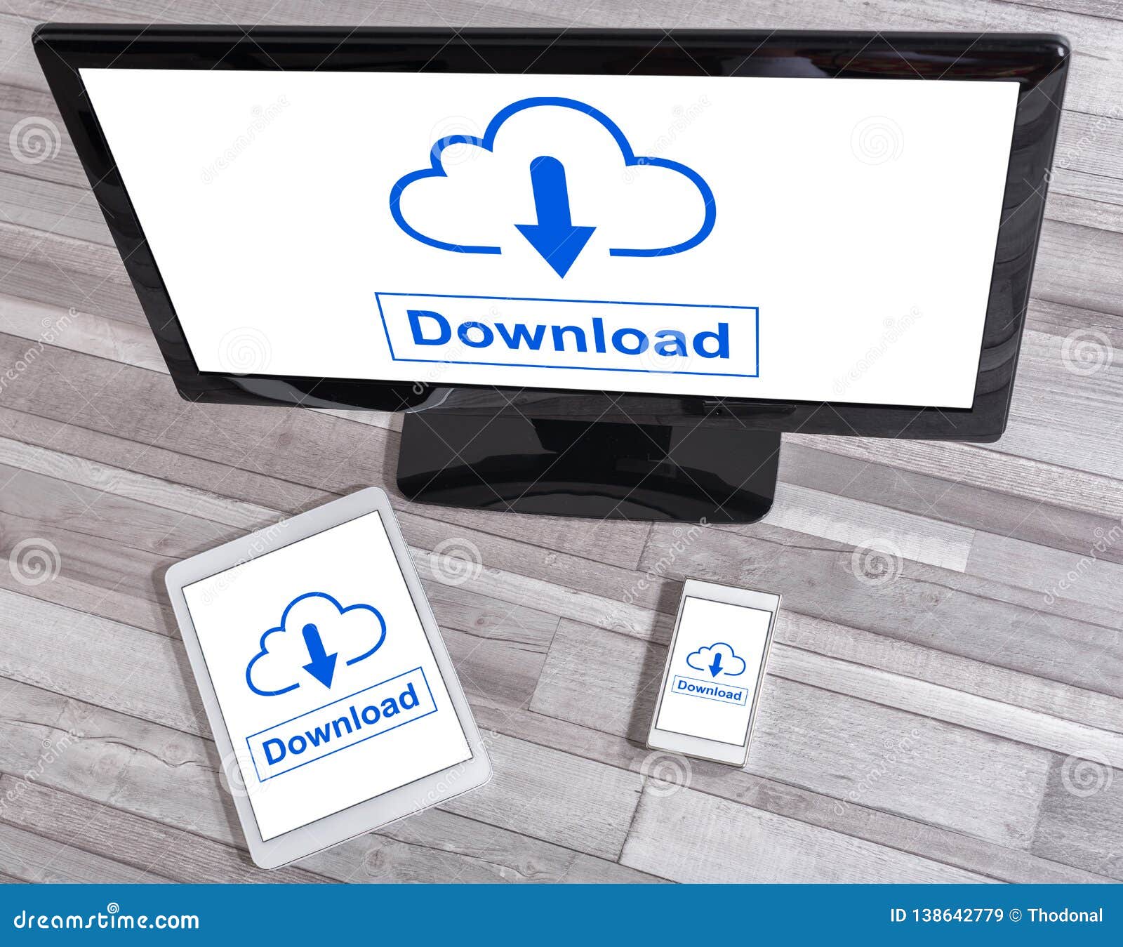 Data Download Concept on Different Devices Stock Image - Image of cloud ...