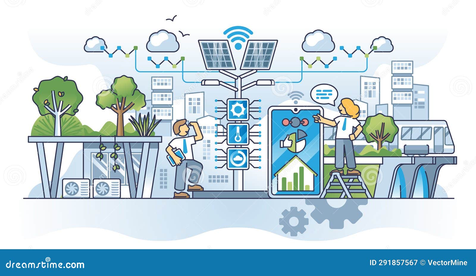 Data Driven Marketing Concept Banner Header. Cartoon Vector ...