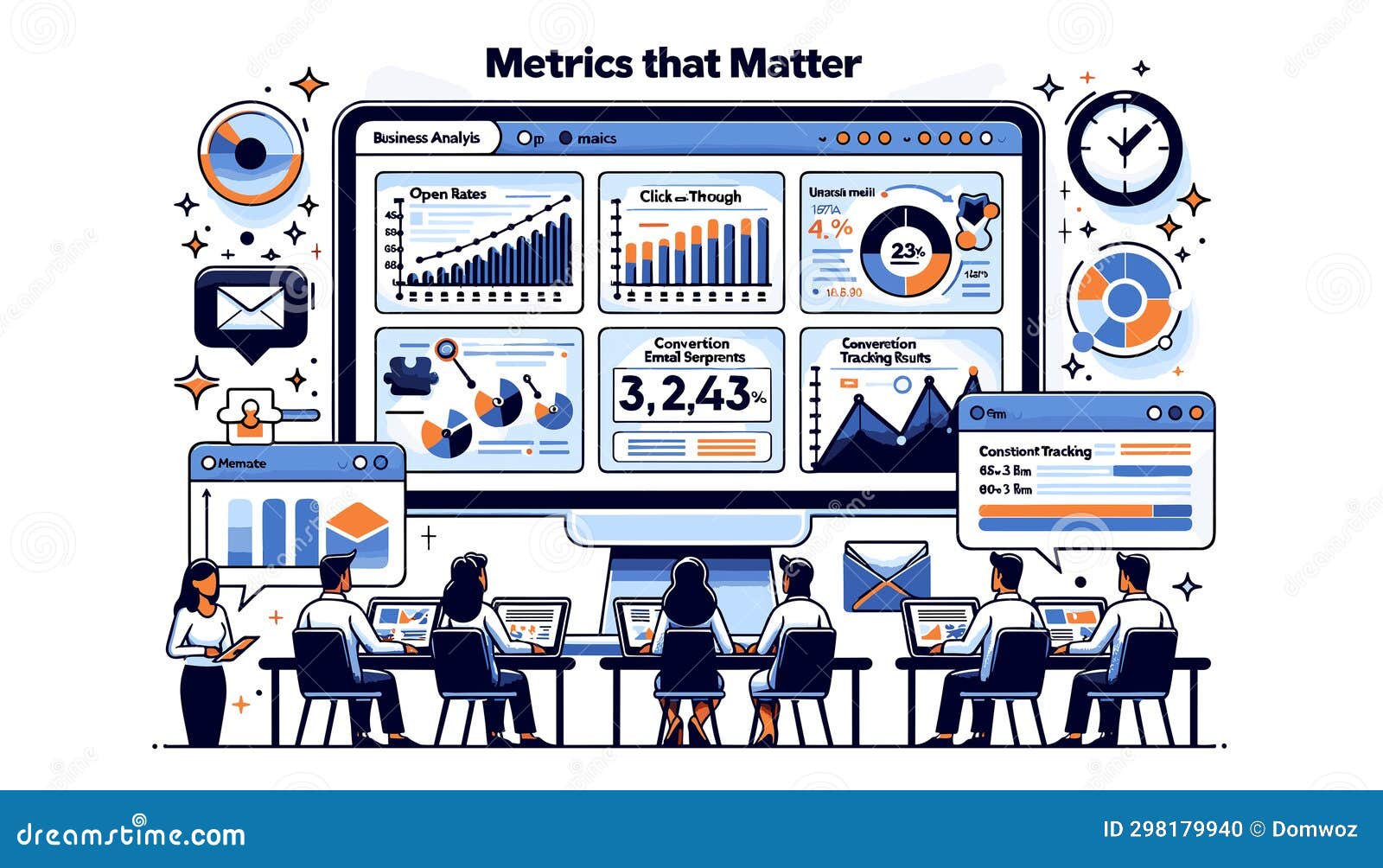 Data-Driven Email Marketing Analytics Stock Vector - Illustration of ...