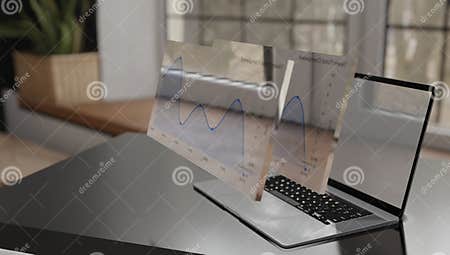 Dynamic Screen Display with Data Analysis Graphics. Perfect for Website ...