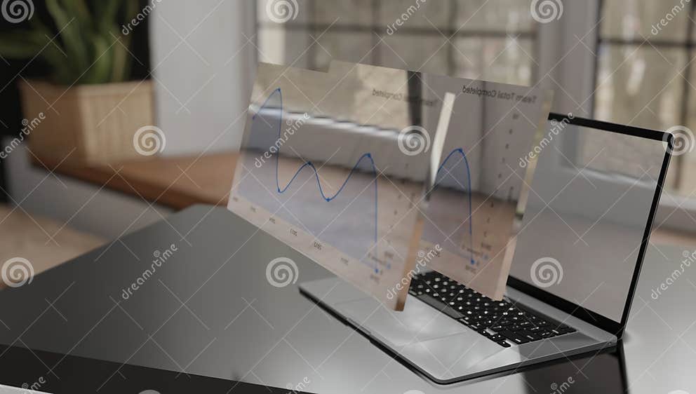 Dynamic Screen Display with Data Analysis Graphics. Perfect for Website ...