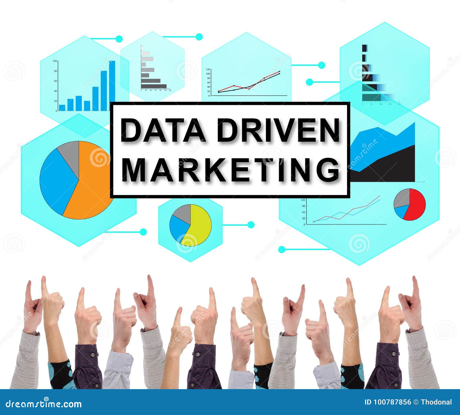 Data Driven Marketing Concept Pointed by Several Fingers Stock Photo ... Data Driven Marketing Concept Pointed by Several Fingers Stock Photo ...