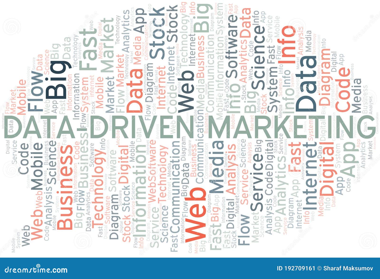 Data-Driven Marketing Vector Word Cloud, Made with Text only. Stock Vector - Illustration of ...