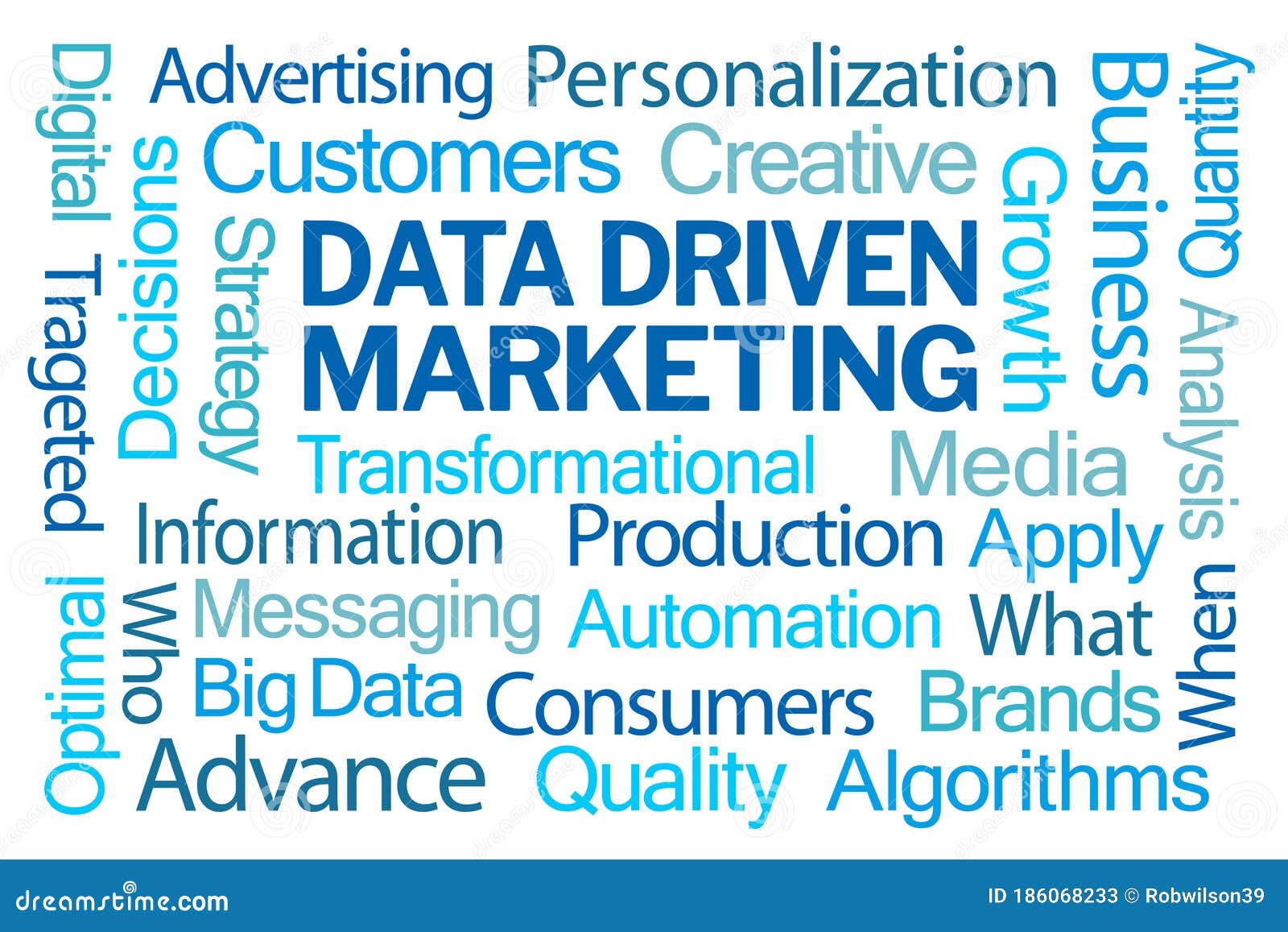 Data Driven Marketing Word Cloud Stock Illustration - Illustration of ...
