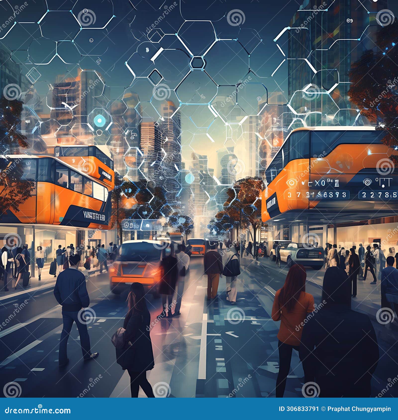 Data-Driven Public Transit in a Connected Urban Environment Stock Image ...
