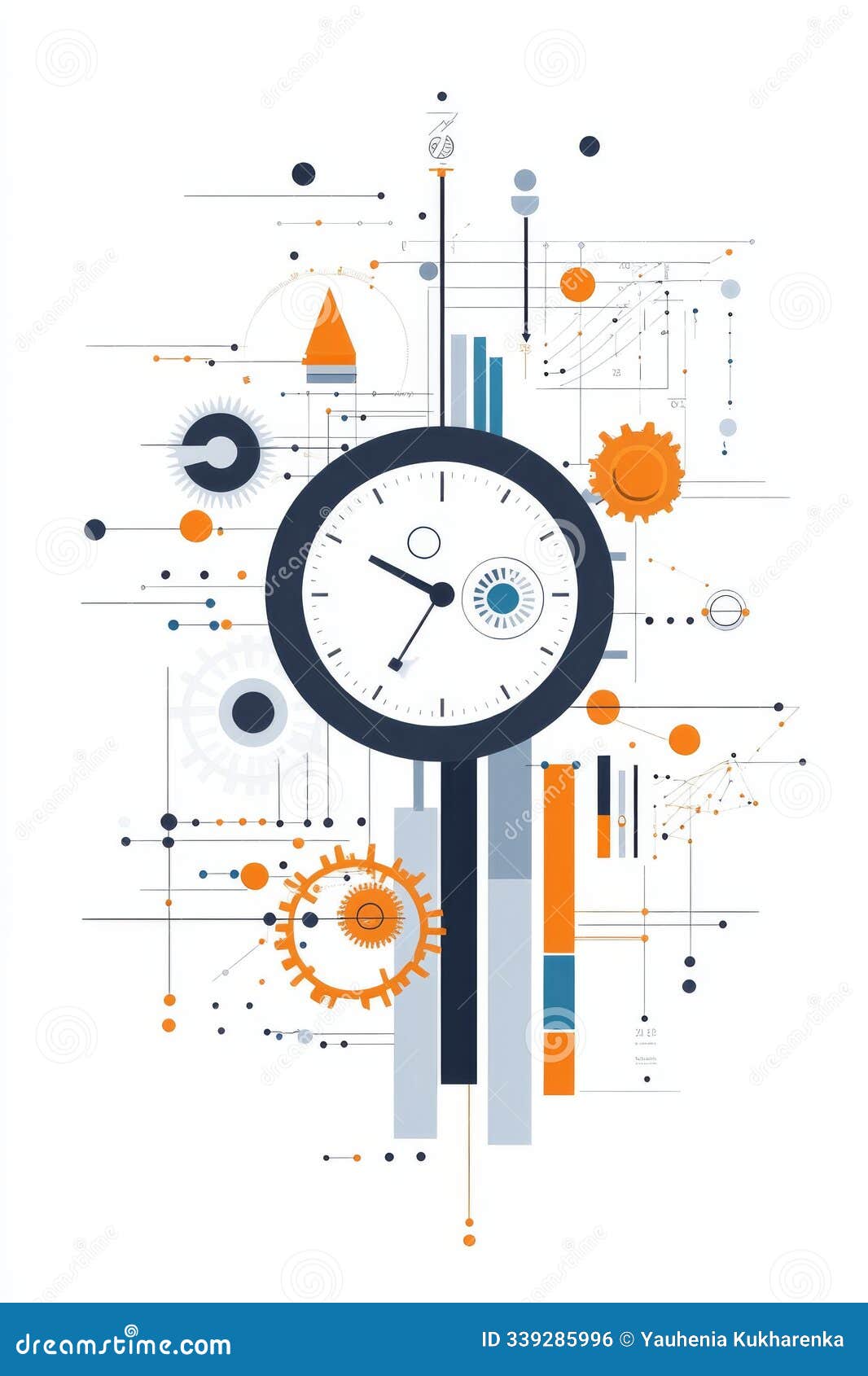 Data-Driven Timepiece: Analyzing Timing Insights Stock Illustration ...