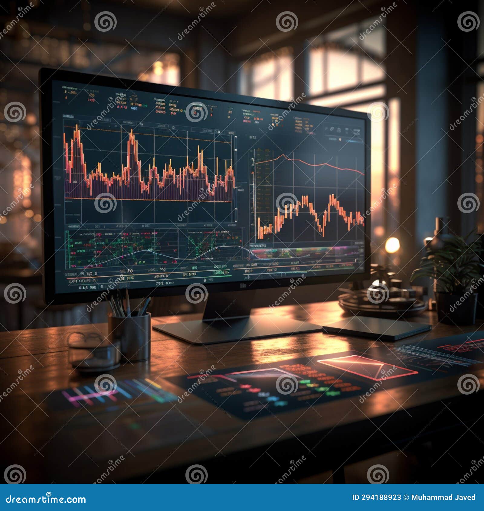 Data Driven Visuals Showcasing Business, Stock Market Trends with ...