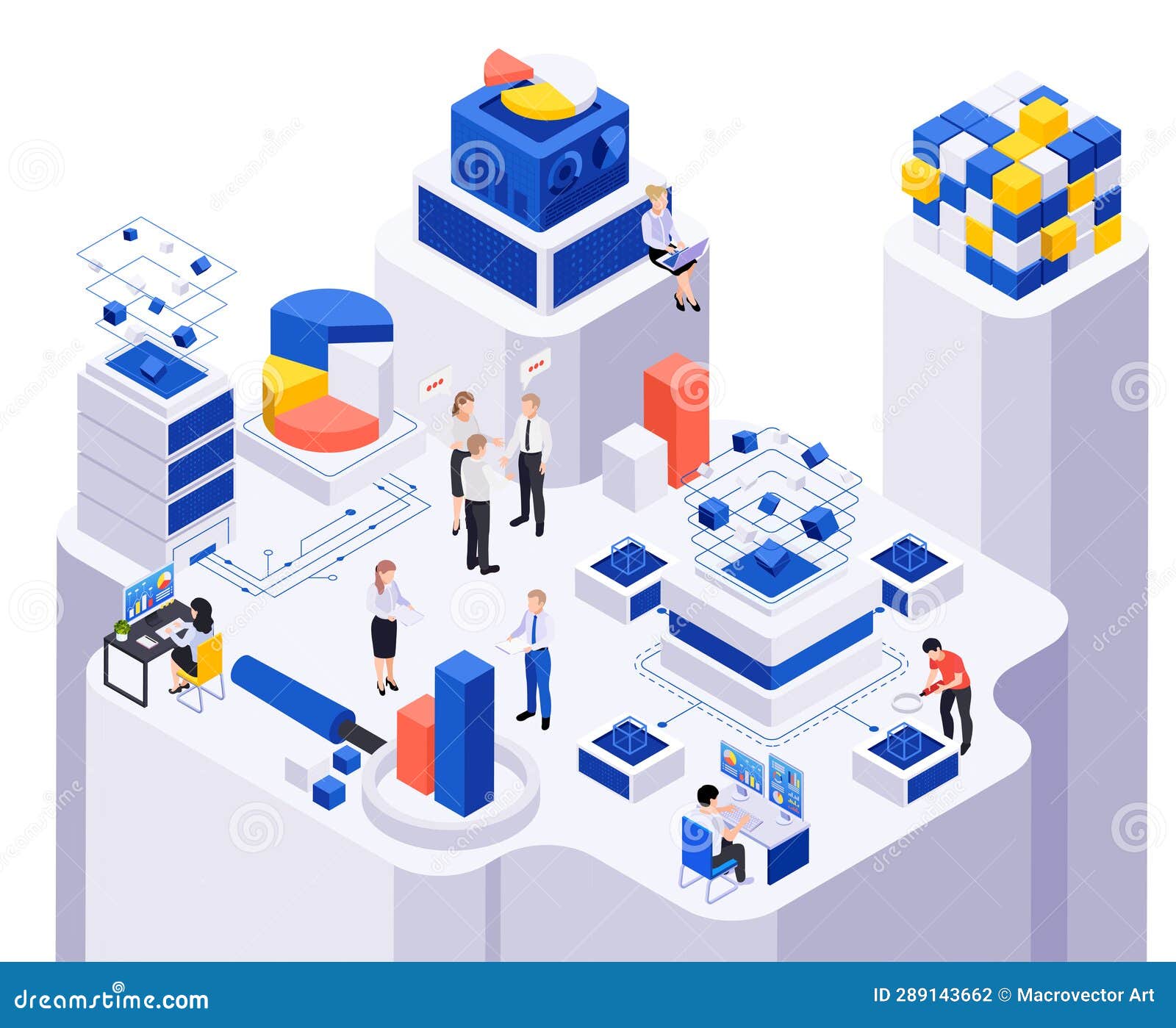 Data Economy Isometric Flowchart Royalty-Free Cartoon | CartoonDealer ...