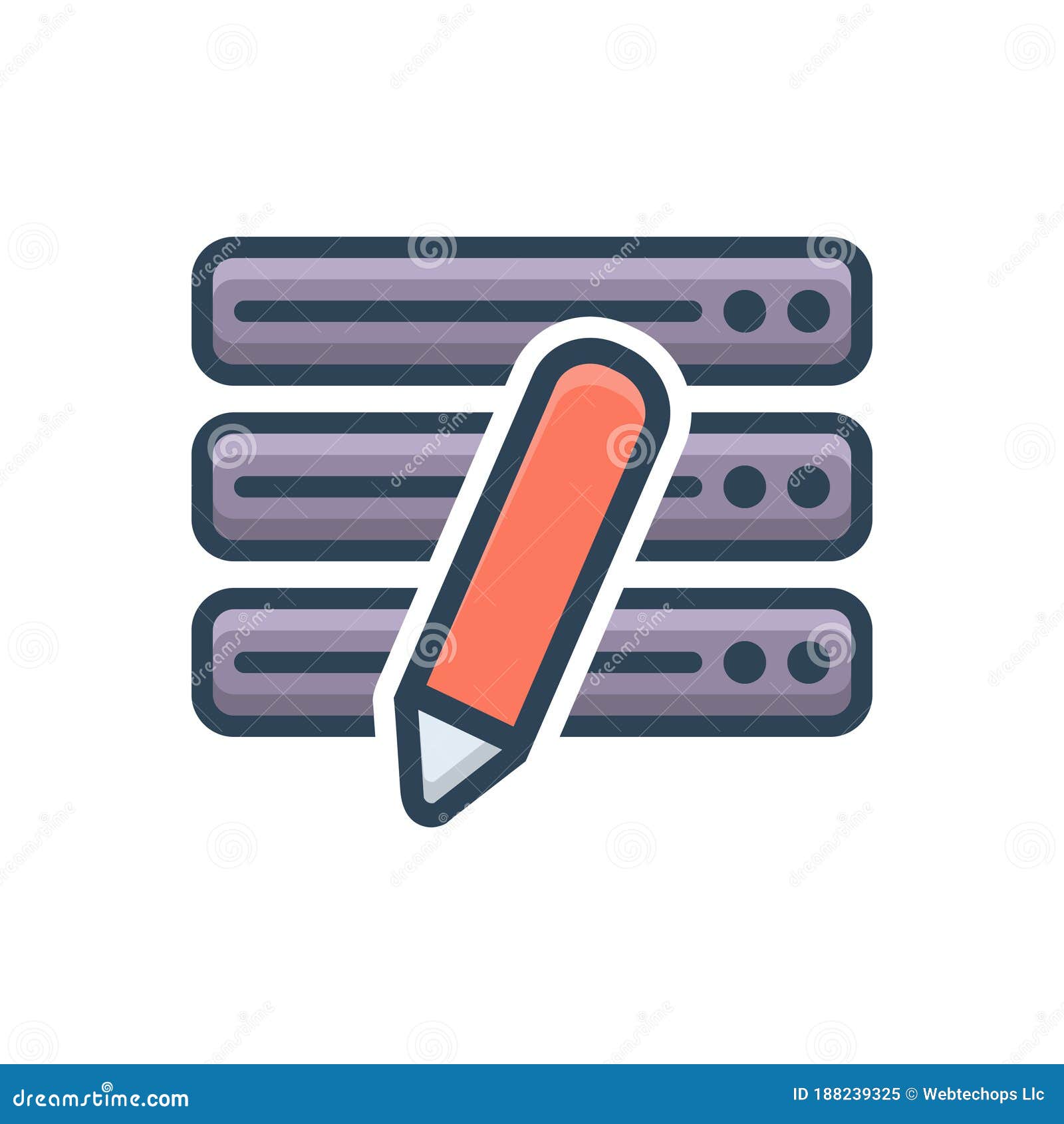 Color Illustration Icon for Data Edit, Database and Modification Stock ...