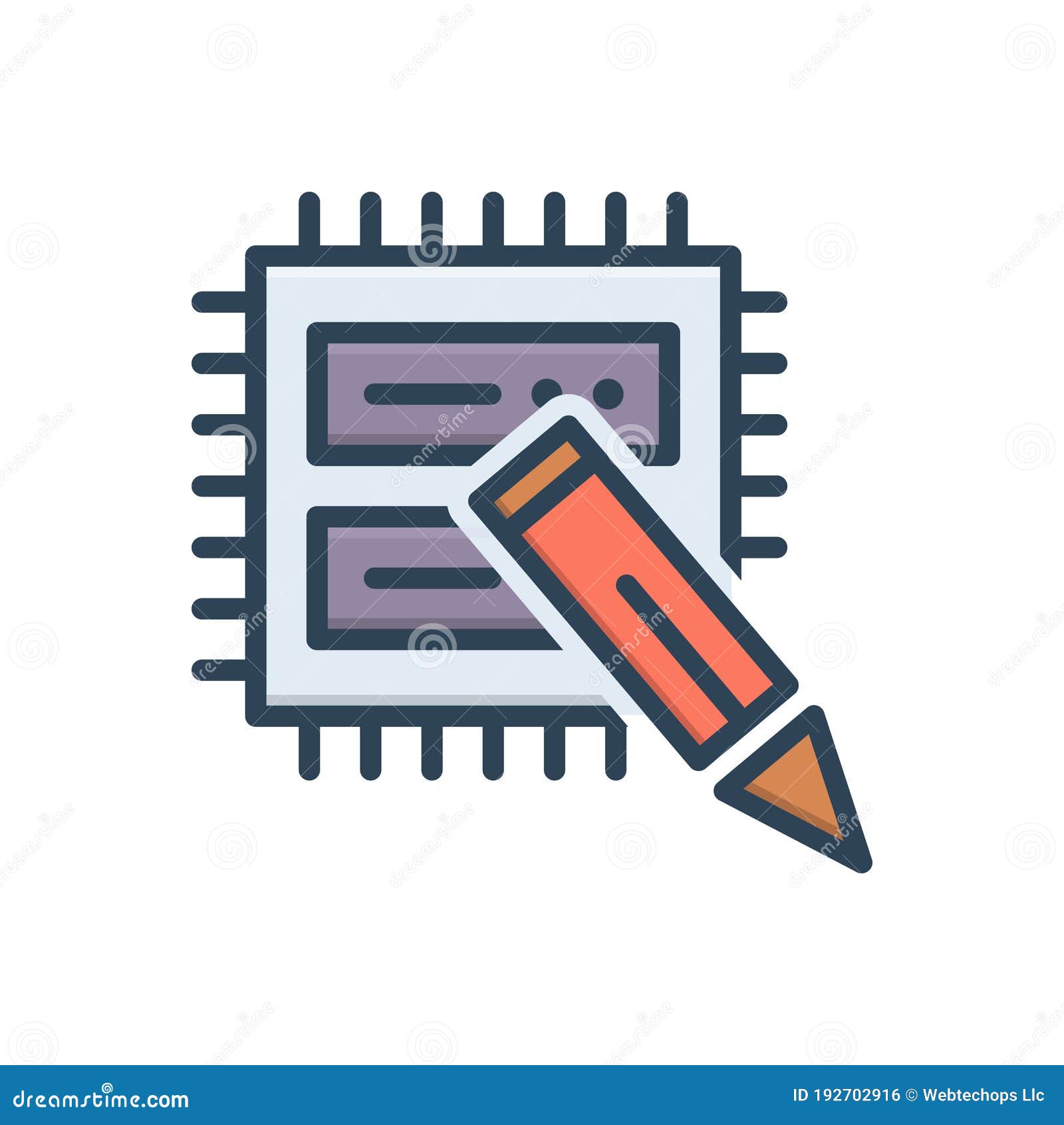 Color Illustration Icon for Data Edit, Redact and User Stock ...