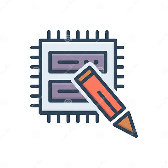 Color Illustration Icon for Data Edit, Redact and User Stock ...