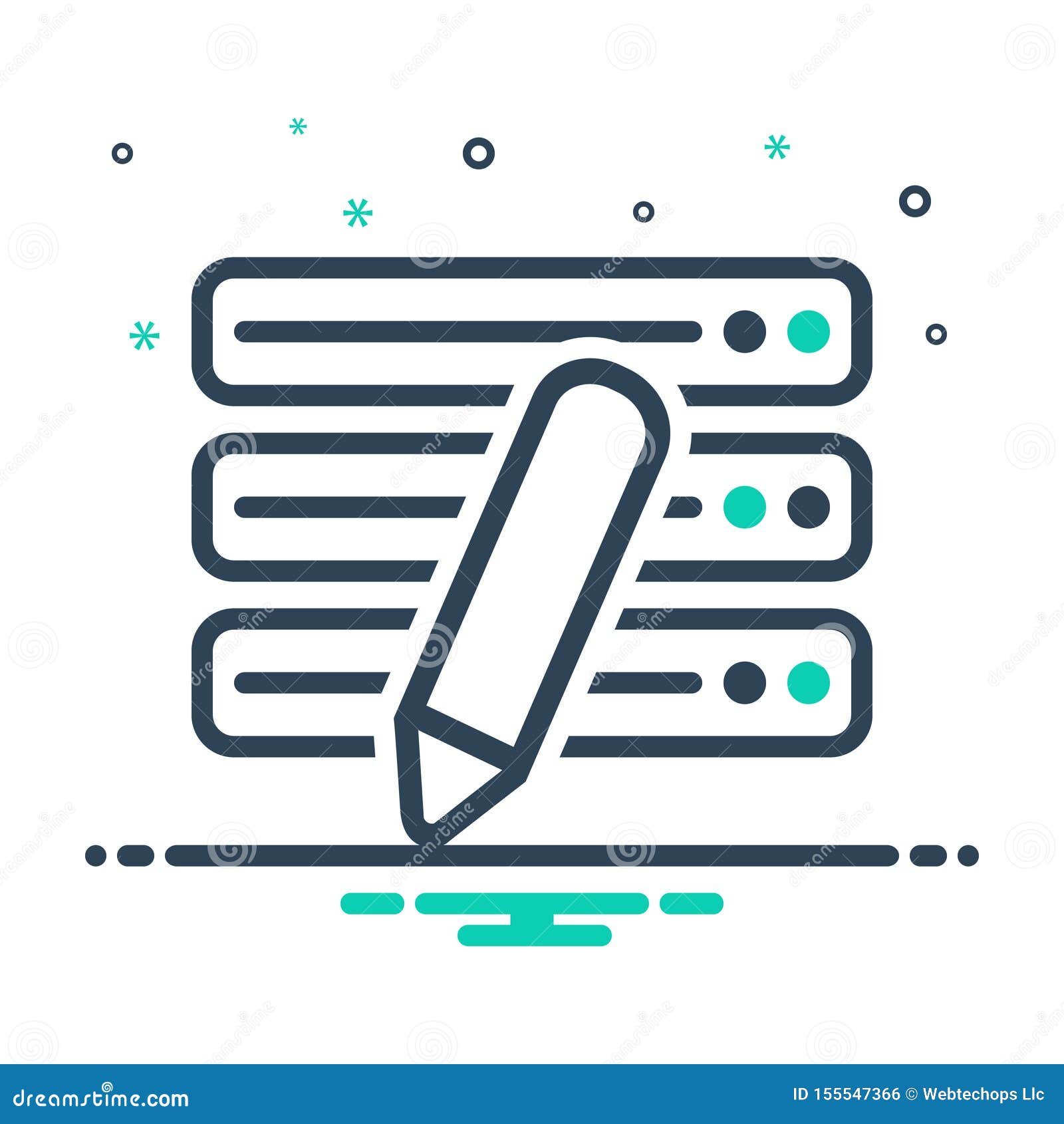 Black Mix Icon for Data Edit, Database and Modification Stock Vector ...