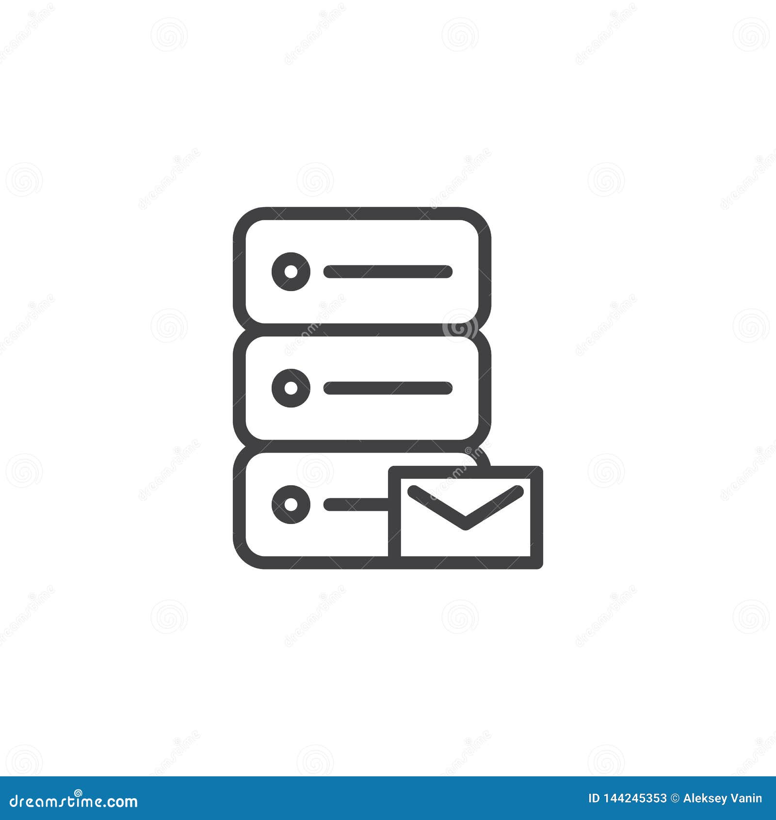 Data Email Storage Line Icon Stock Vector - Illustration of icon ...