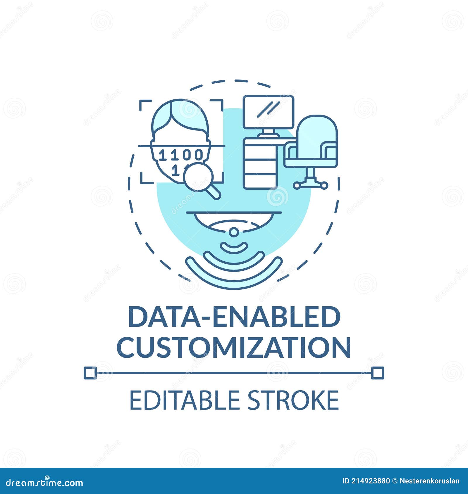 Data-enabled Customization Concept Icon Stock Vector - Illustration of ...