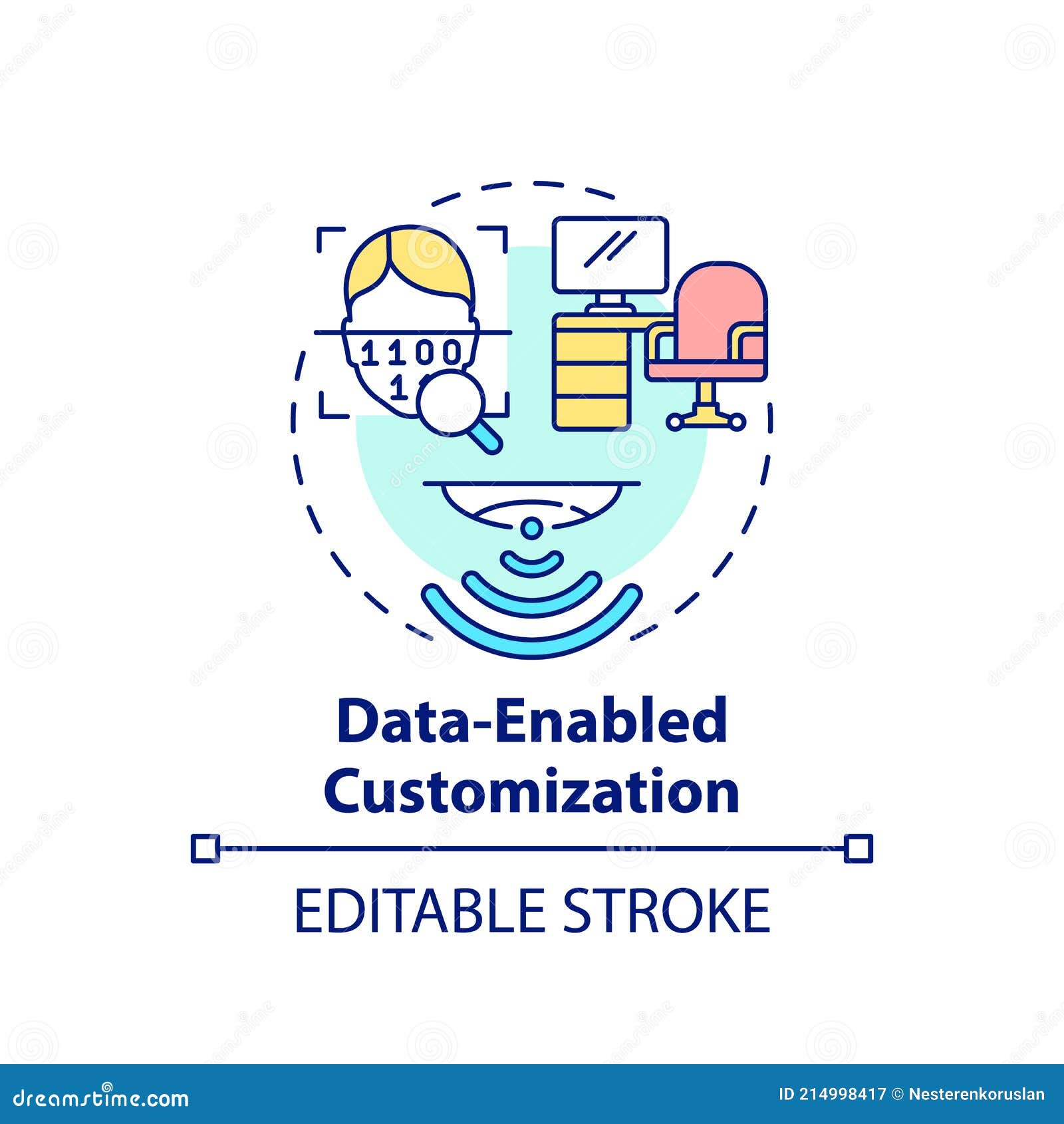 Data-enabled Customization Concept Icon Stock Vector - Illustration of ...