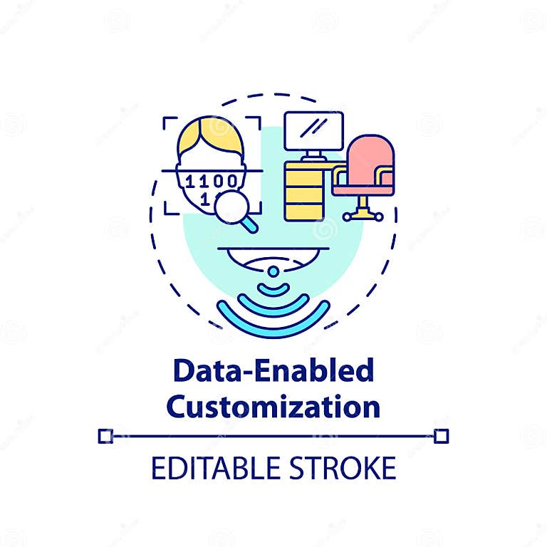 Data-enabled Customization Concept Icon Stock Vector - Illustration of ...