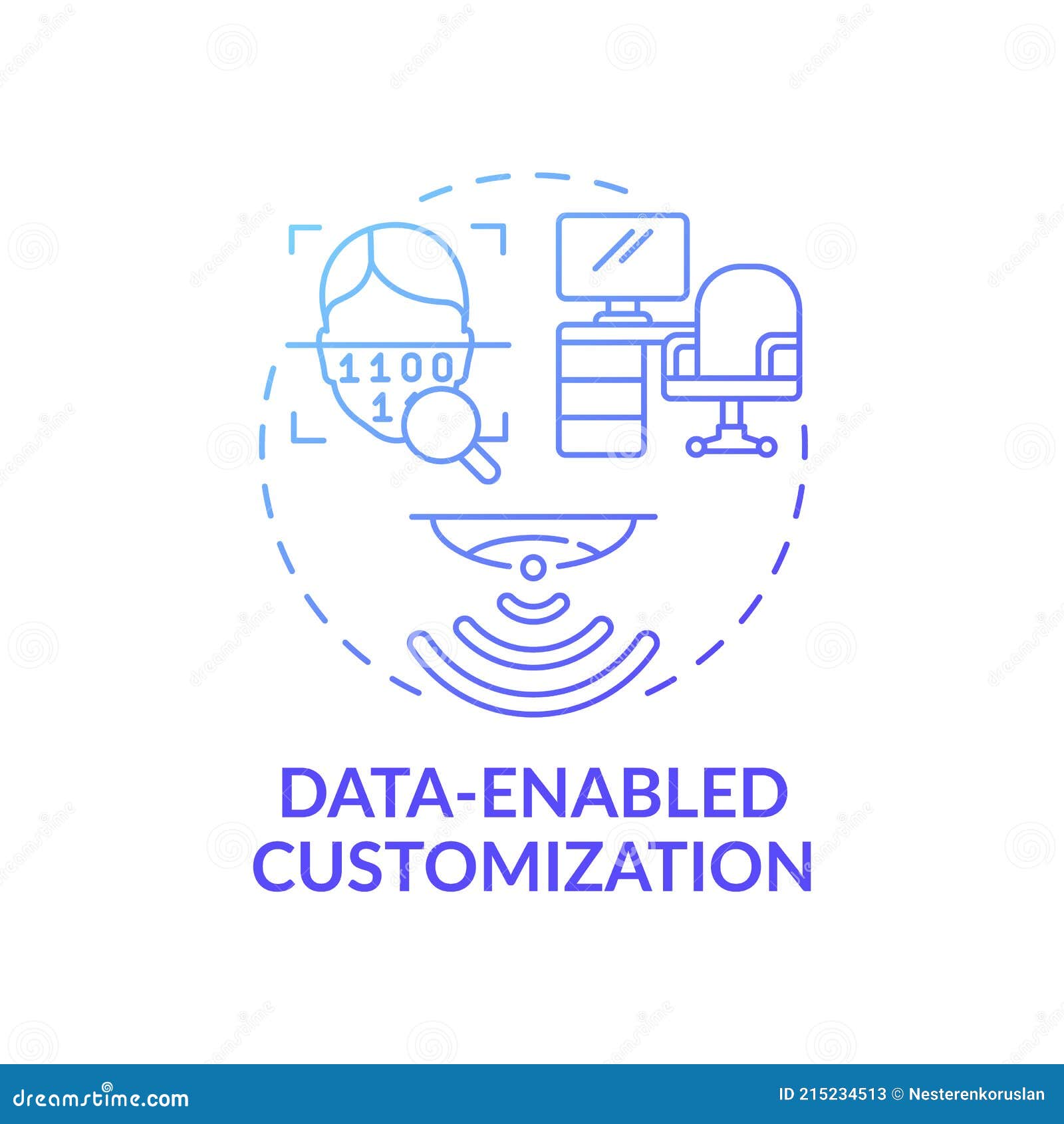 Data-enabled Customization Concept Icon Stock Vector - Illustration of ...