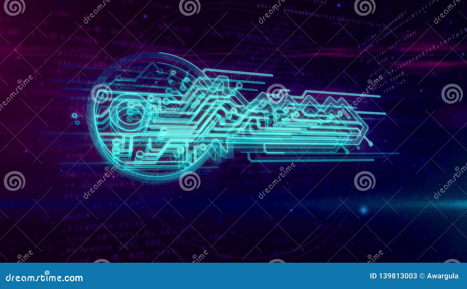 Data Encryption Digital Loping Concept with Cyber Key Stock Video - Video of digital, abstract ...