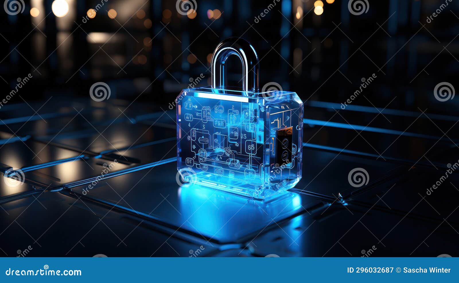 Data Encryption Dreams: the Holographic Lock Stock Image - Image of ...