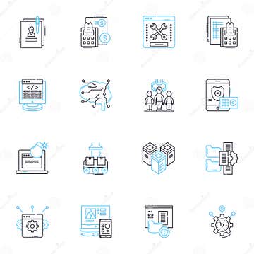 Data Encryption Linear Icons Set. Cryptography, Security, Privacy ...