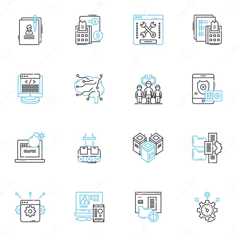 Data Encryption Linear Icons Set. Cryptography, Security, Privacy, Algorithms, Keys, Encryption ...