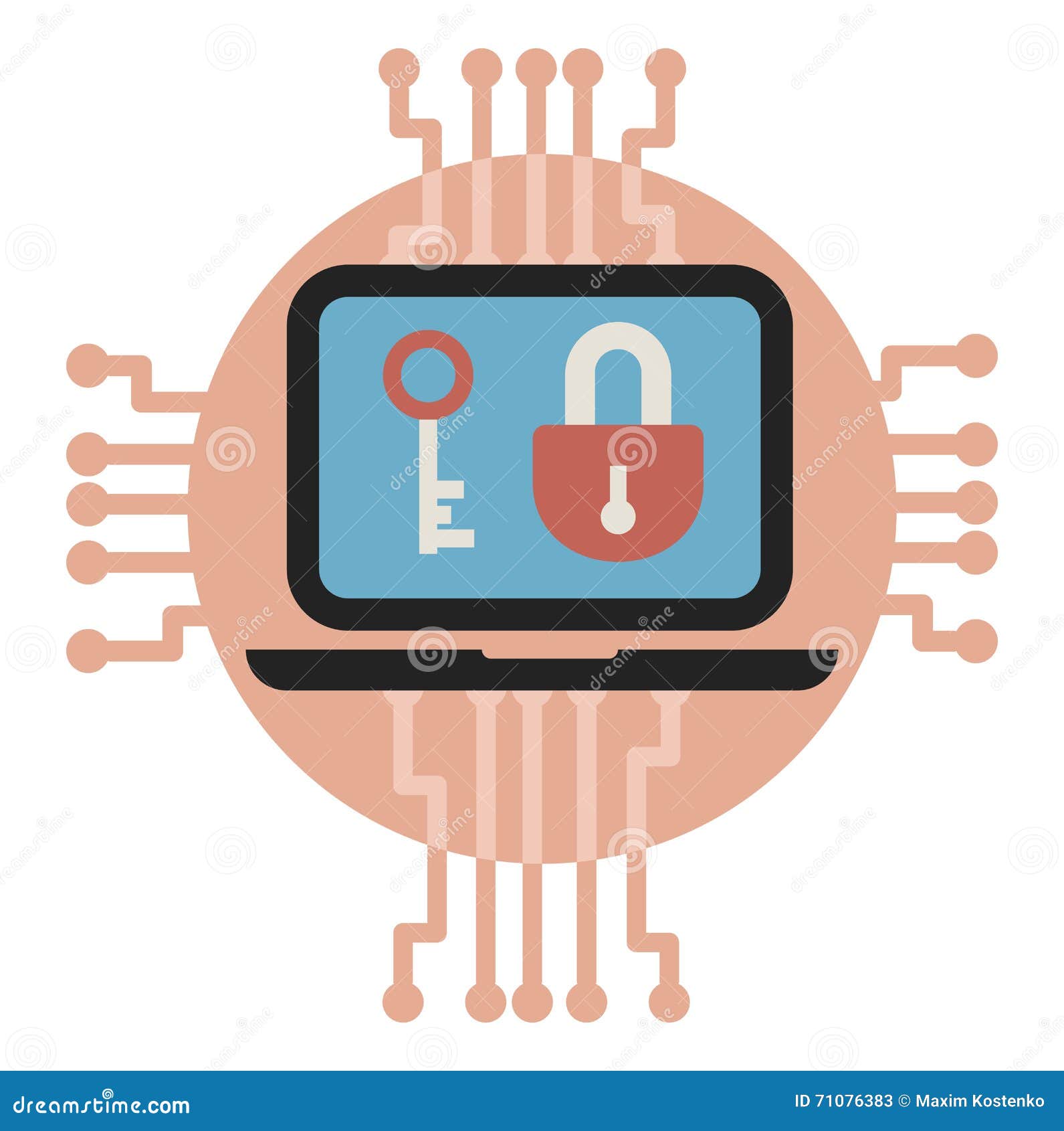 Data Encryption and Protection. Stock Vector - Illustration of database ...
