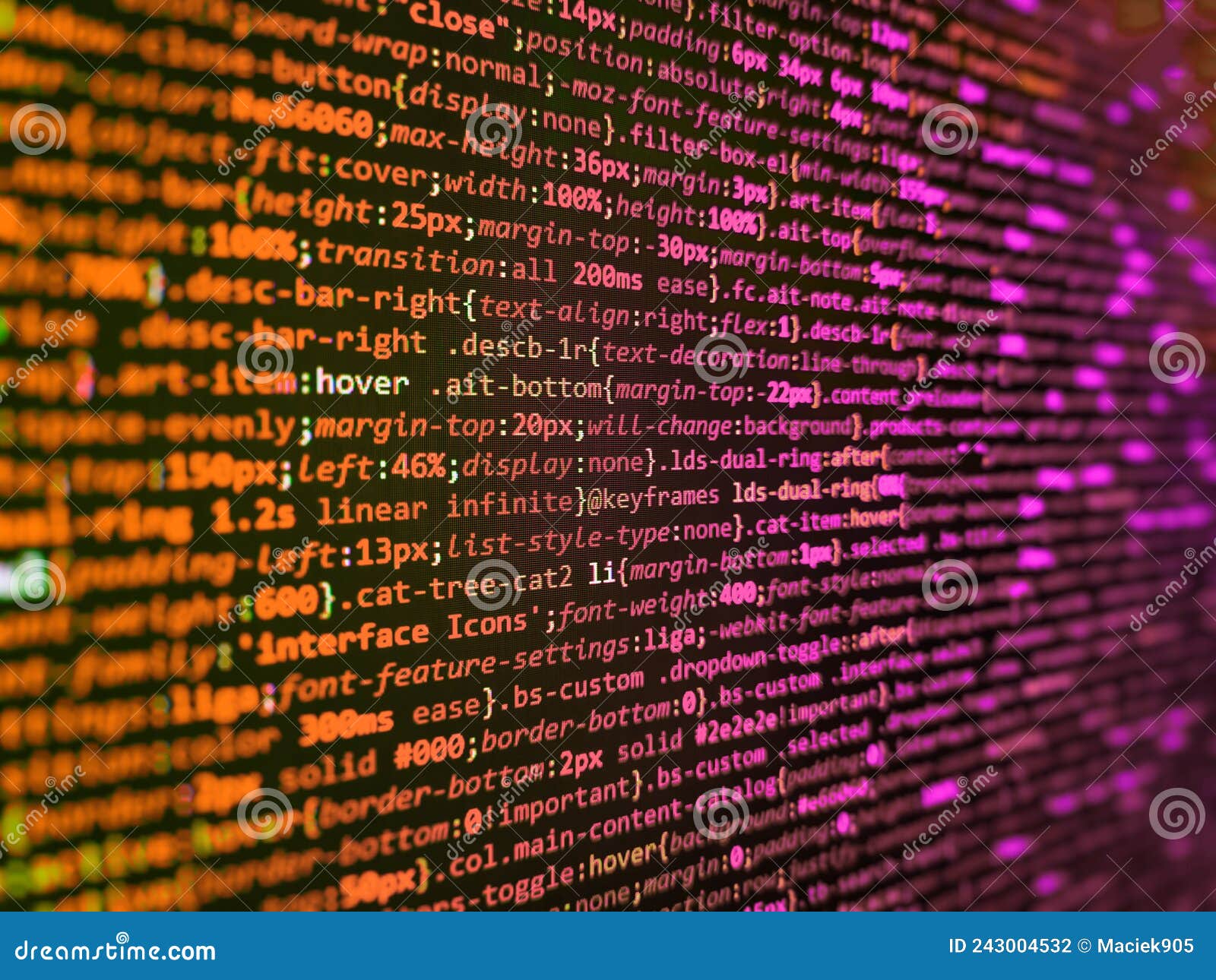 Data Encryption Security Code On A Computer Display Close Up 2017